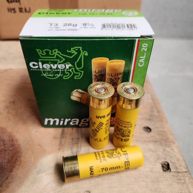 20 Gauge Skeet T3 2-3/4″ 28gm #9.5 (Clever Mirage) – Ammo Direct