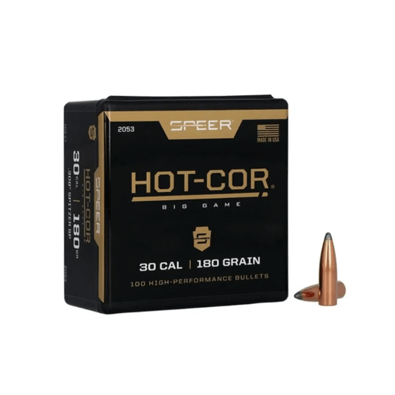 .308/30cal 180gr Spitzer SP Hot-Cor (Speer) – 100 Projectiles – Ammo Direct