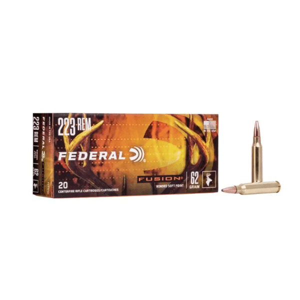 .223 Rem 62gr Bonded Soft Point (Federal Fusion) – Ammo Direct