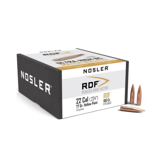 22 Cal 77gr RDF HPBT (Nosler) – 100 Projectiles – Ammo Direct