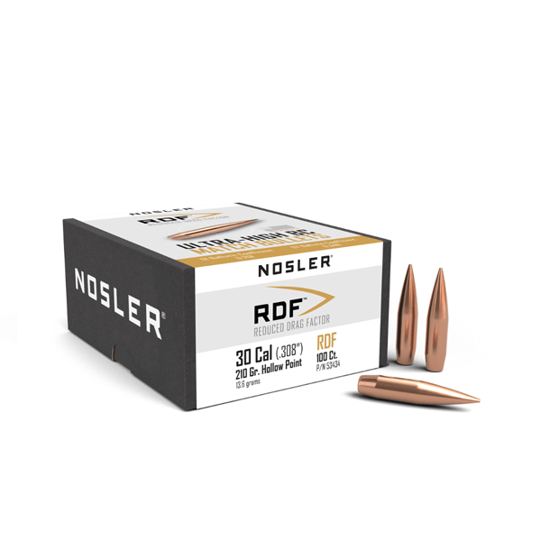 30 Cal 210gr HPBT RDF (Nosler) – 100 Projectiles – Ammo Direct